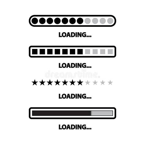 set of loading progress bars stock illustration illustration of