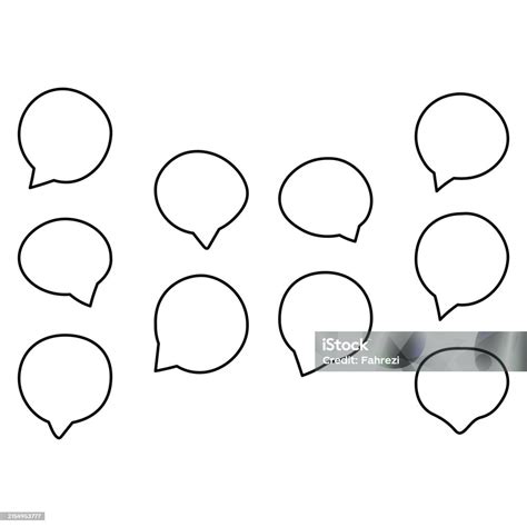 Speech Bubble Outline Icon Set Communication Vector Stock Illustration Download Image Now Istock