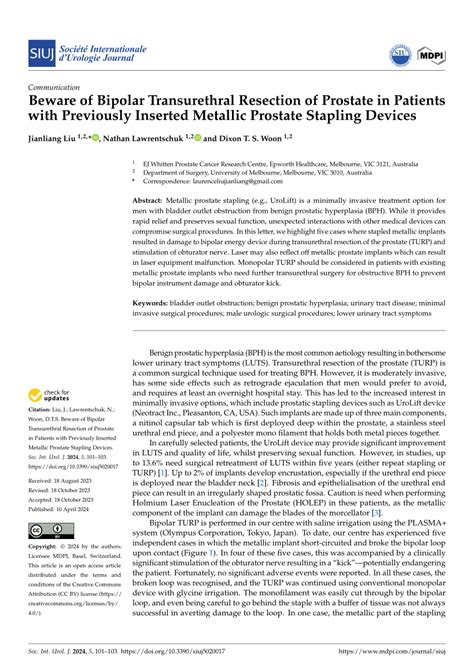 Pdf Beware Of Bipolar Transurethral Resection Of Prostate In Patients