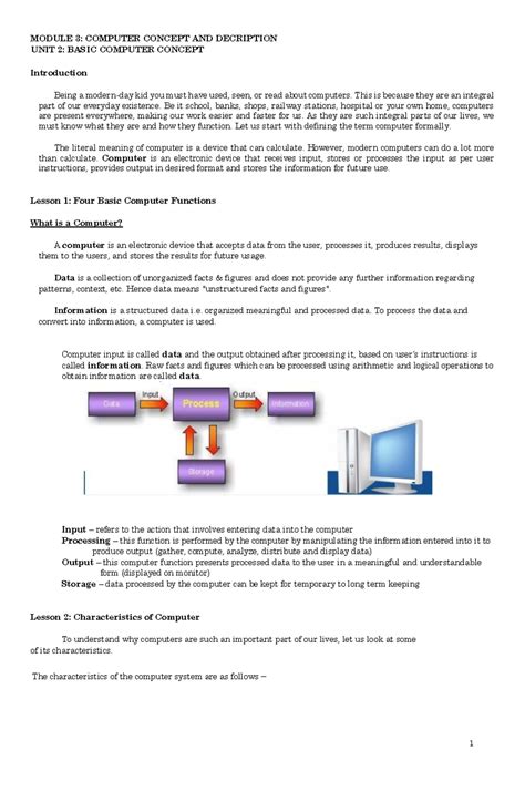 Module 3 Understanding Basic Computer Functions And Characteristics