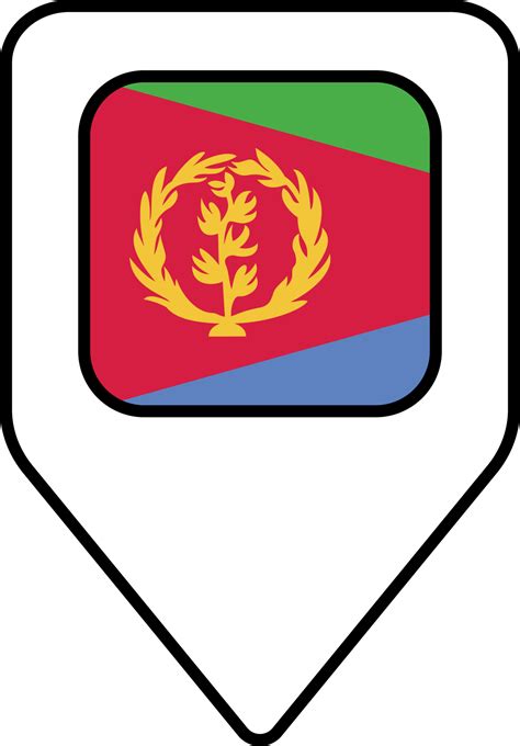 Eritrea Flag Map Pin Navigation Icon Square Design 24076392 Png