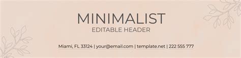 Minimalist Editable Header Template Edit Online And Download Example