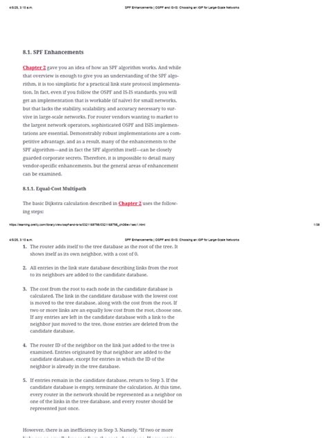 Spf Enhancements Ospf And Is Is Choosing An Igp For Large Scale Networks Pdf Computer