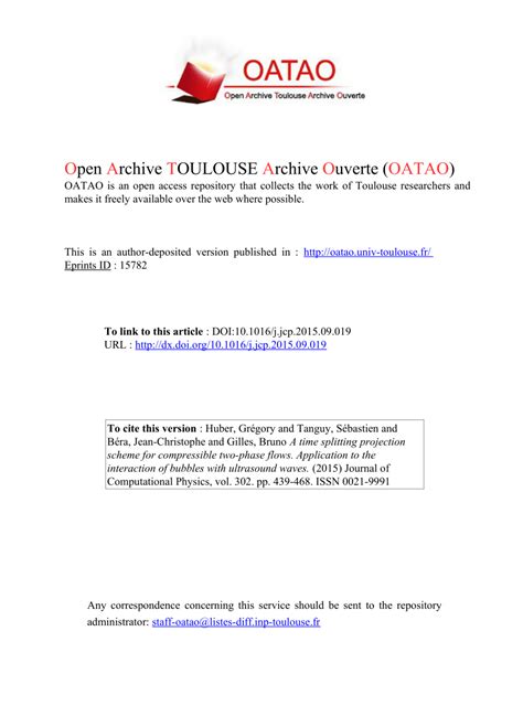 Pdf A Time Splitting Projection Scheme For Compressible Two Phase Flows Application To The