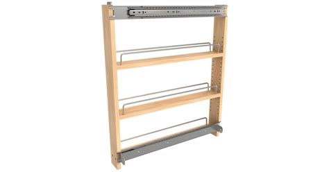 Rev A Shelf 448 BSKS 3C Wood Classics 3 W Base Cabinet Pull Out Organizer Add On Spice Rack