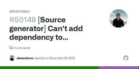 Source Generator Cant Add Dependency To Generator · Issue 50148