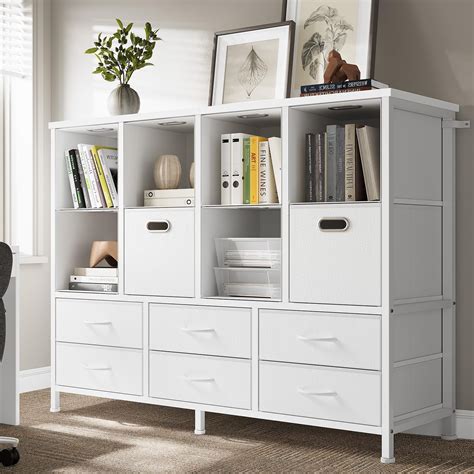 Bookcase 8 Cube Storage Bookshelf With 6 Fabric Drawers Diy Cube Fabric Storage Organizer 4