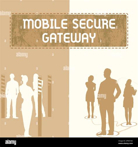 Sign Displaying Mobile Secure Gateway Business Showcase Securing Devices From Phishing Or