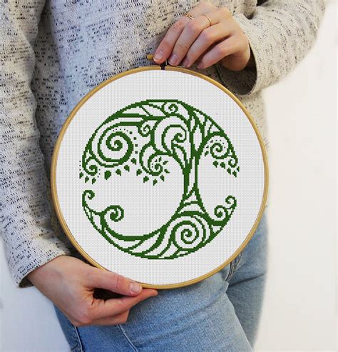 Tree Of Life Cross Stitch Pattern Digital PDF Simple Mandala Etsy