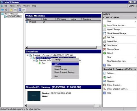Hyper V Snapshot Revert Apply And Delete Options Melinda