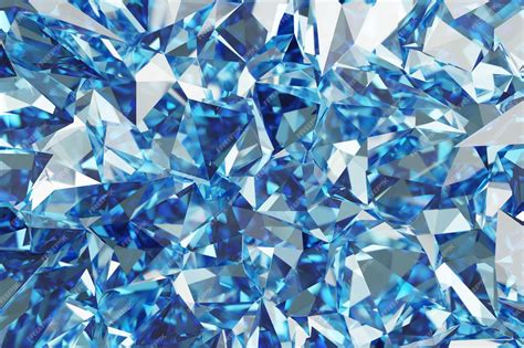Premium Photo Abstract Blue Diamond Texture Crystal Closeup Background 3d Rendering