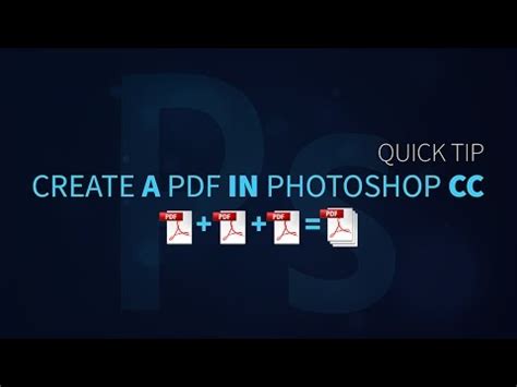 How To Create A Multi Page PDF In Photoshop PHOTOSHOP TUTORIAL YouTube