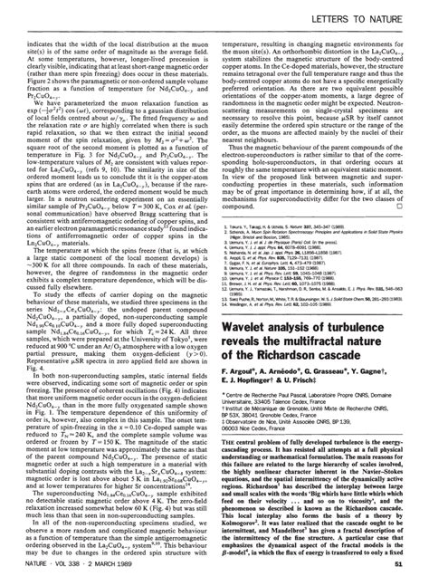 Pdf Wavelet Analysis Of Turbulence Reveals The Multifractal Nature Of The Richardson Cascade