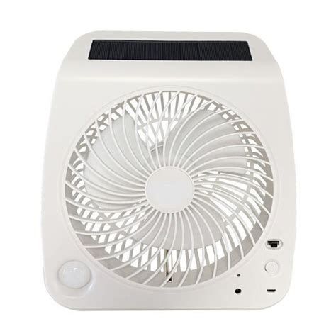 Мини вентилятор на солнечной батарее с Led лампой и зарядкой от Usb