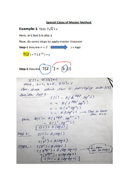 Special Cases Of Masters Theorem Pdf