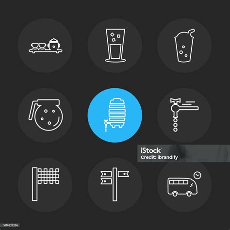 유리 약도 버스 멀티미디어 카메라 사용자 인터페이스 기술 여름 음료 음식 Eps 아이콘 설정된 벡터 0명에 대한 스톡 벡터 아트 및 기타 이미지 Istock