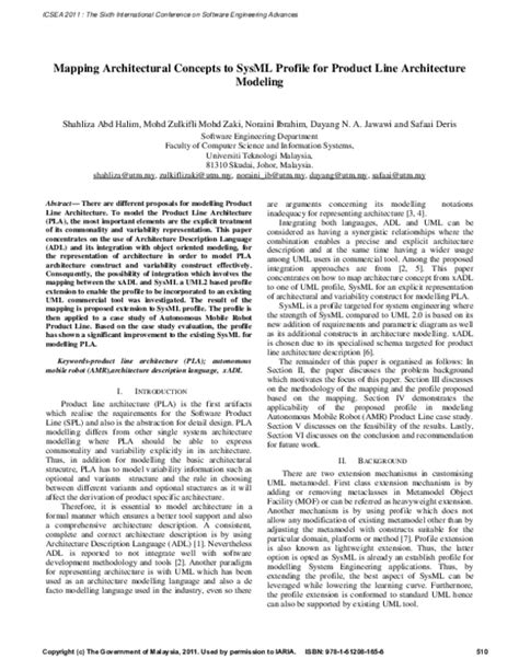 Pdf Mapping Architectural Concepts To Sysml Profile For Product Line Architecture Modeling
