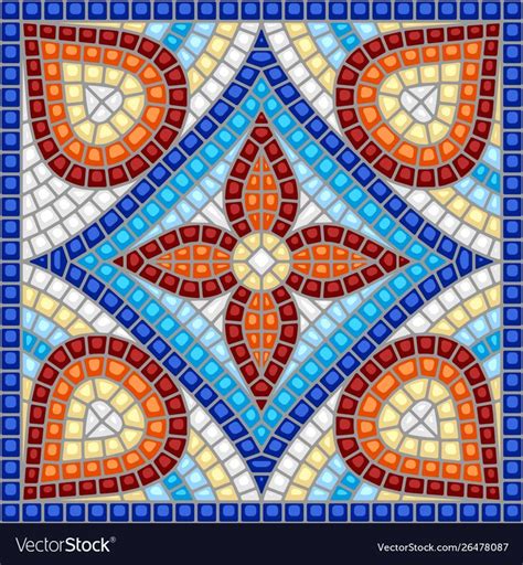 Ancient Mosaic Ceramic Tile Pattern Vector Image On Vectorstock