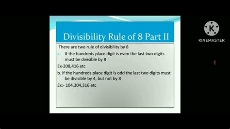 divisibility rule of 8 part ii summary youtube