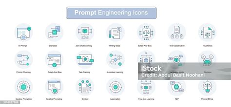 프롬프트 엔지니어링 최적화 Ai 프롬프트 컨텍스트 학습 프롬프트 반복 프롬프트 체인 예제 몇 가지 샷 학습 제로 샷 학습 작업 프레이밍 안전 및 편향 등에 대한 아이콘 0
