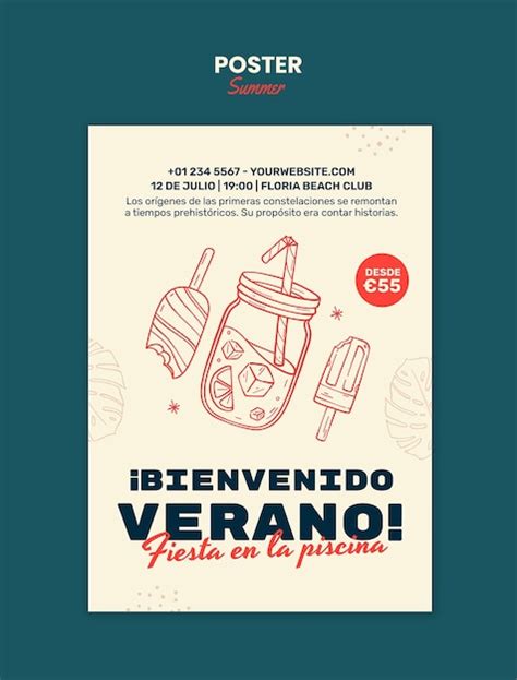 Summer Pool Party Poster Free Psd