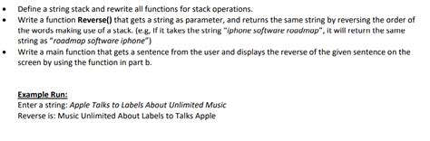 solved define a string stack and rewrite all functions for
