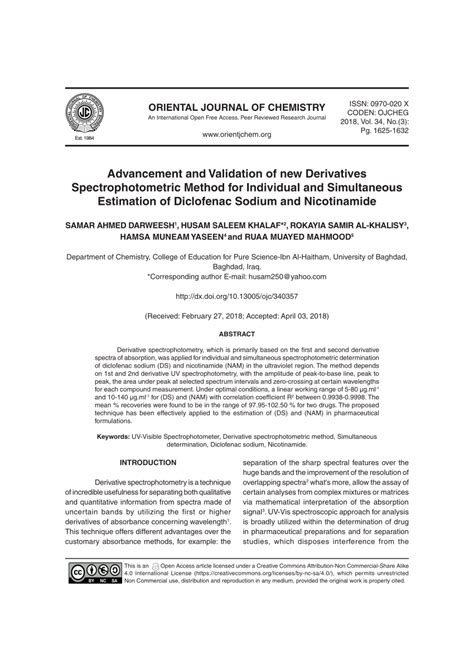 Pdf Advancement And Validation Of New Derivative Spectrophotometric Method For Individual And