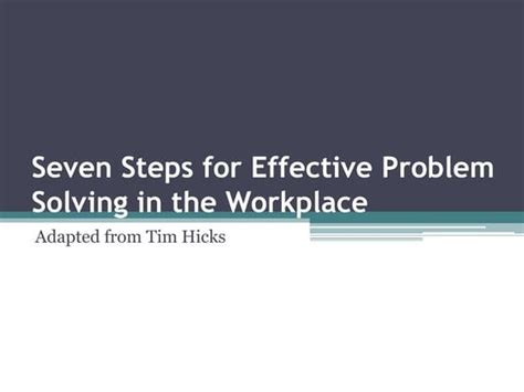 the 7 step problem solving methodology ppt