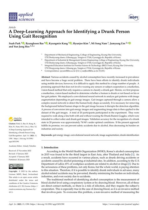 Pdf A Deep Learning Approach For Identifying A Drunk Person Using