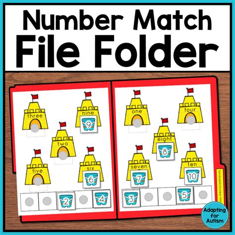 Free Math File Folder Activity Match Numerals To Number Words Free
