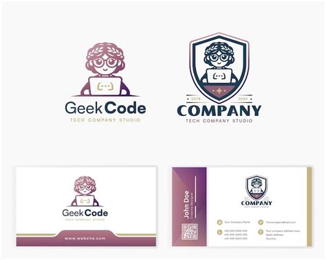 Premium Vector Geek Programmer School Academy Logo Template For Corporate Business