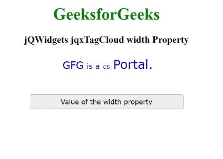 JQWidgets JqxTagCloud Width Property GeeksforGeeks