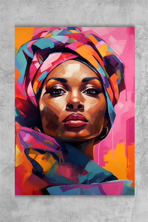 Vibrant Pink Abstract African Woman Inspirational Journal 120 Lined Pages 6x9 Inches Stylish