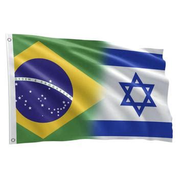 Bandeira Israel E Brasil Grande 150 X 090 M Fadrix Bandeiras