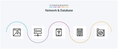 Network And Database Line Icon Pack Including Online Connection Hosting Smartphone Network