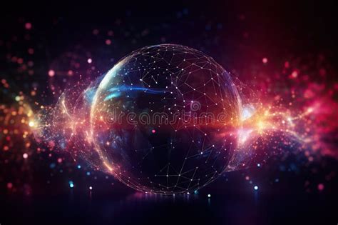 Connected Network Around Planet Earth Big Data Abstract Background Technology Network Concept