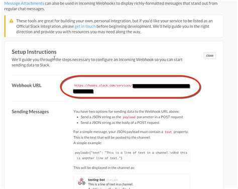 whiteboard coder posting message to slack via webhooks integration
