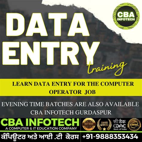 Cba Infotech Gurdaspur On Linkedin Computerinstitute Dataentry