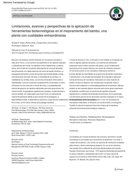Singh Et Al 2013 Limitations Progress And Prospects Of Application Of Biotechnological