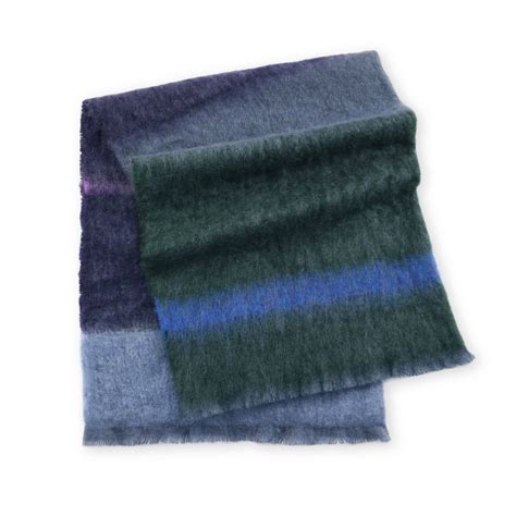 Olive Colorblock Mohair Throw