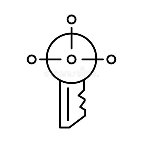 Digital Key Account Authentication Cyber Security Vector Line Editable Outline Stroke Stock