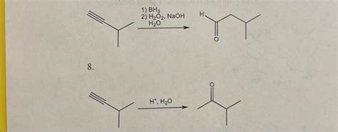 Solved 1) BH3 2) H2O2,NaOH H2O 8. | Chegg.com