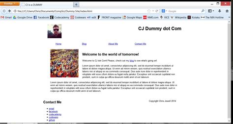 Creating A Dummy Site CSS Layout Hello World Making My Way On The Web