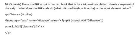 Solved Points There Is A PHP Script In Our Text Book Chegg
