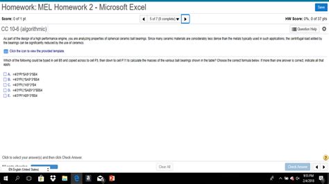 Solved Homework Mel Homework 2 Microsoft Excel Score 0