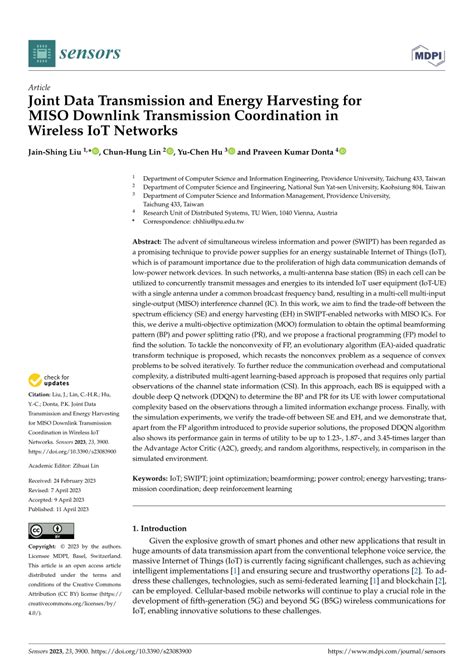 Pdf Joint Data Transmission And Energy Harvesting For Miso Downlink Transmission Coordination