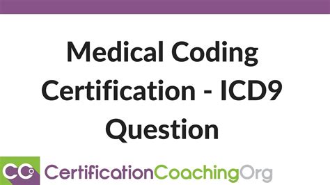 Medical Coding Certification — Icd9 Question Youtube