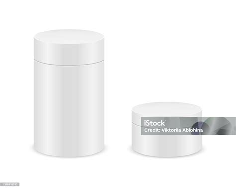 흰색 배경에 격리된 흰색 실린더 상자입니다 제품 디자인을 위한 튜브 골판지 패키지 모형 선물 음식 차 커피를 위한 빈 용기 벡터