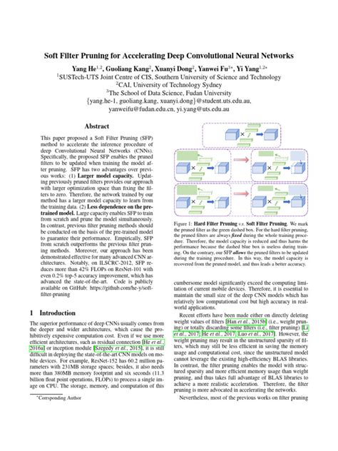Soft Filter Pruning For Accelerating Deep Convolutional Neural Networks Pdf Artificial