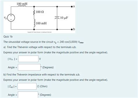 Solved The Sinusoidal Voltage Source In The Circuit Chegg